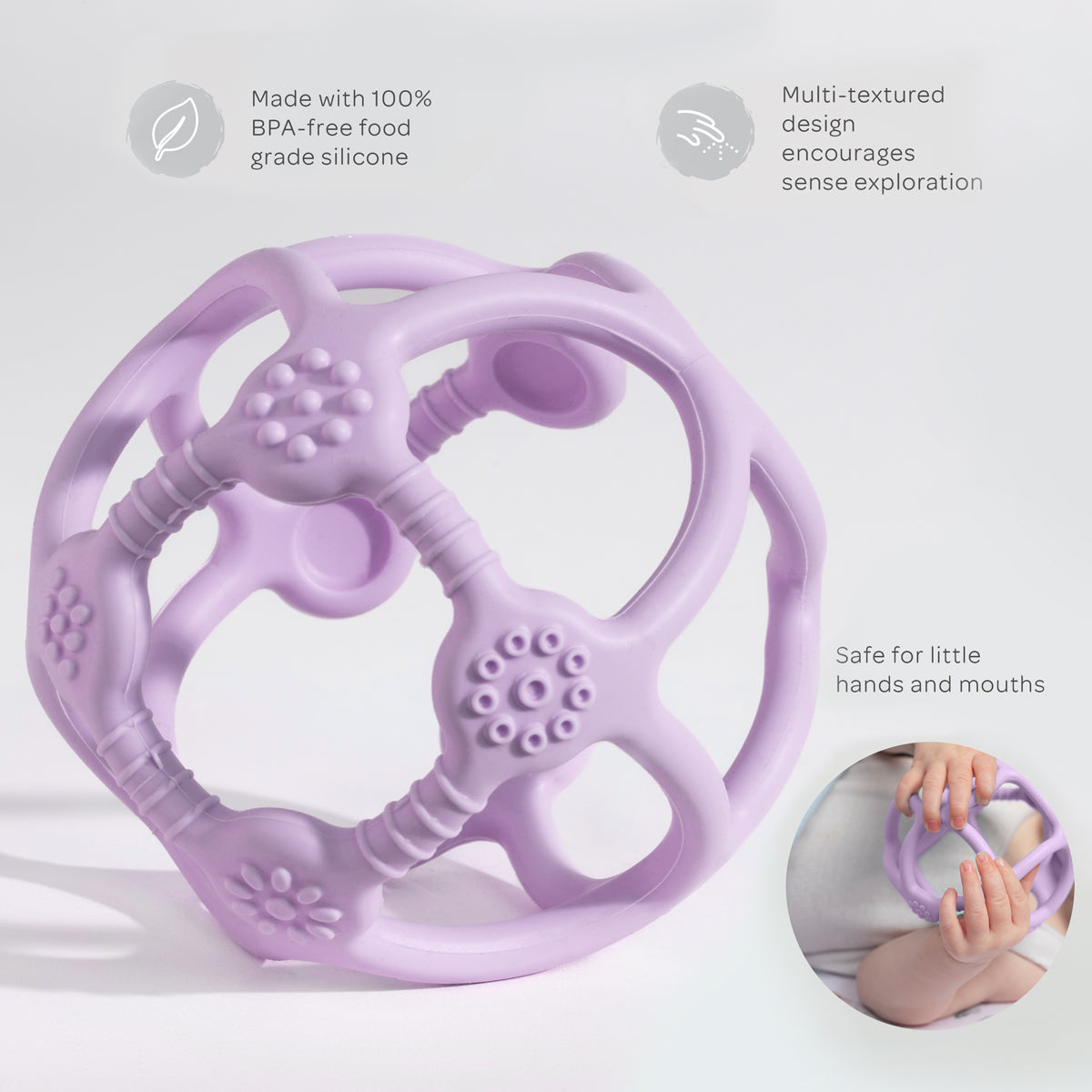 Playground Silicon Teether Balls Light Purple – babycity
